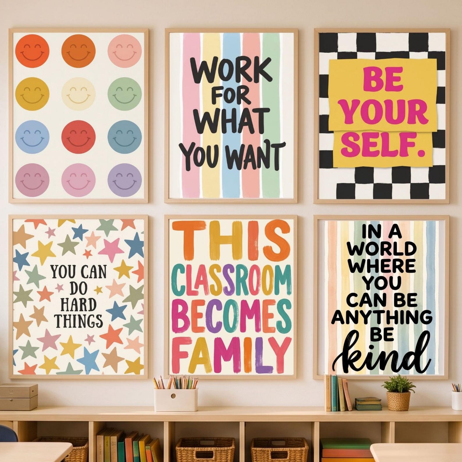 Classroom Decor Bundle, Motivational Classroom Wall Art, Retro School ...