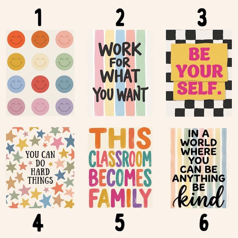 Classroom Decor Bundle, Motivational Classroom Wall Art, Retro School ...
