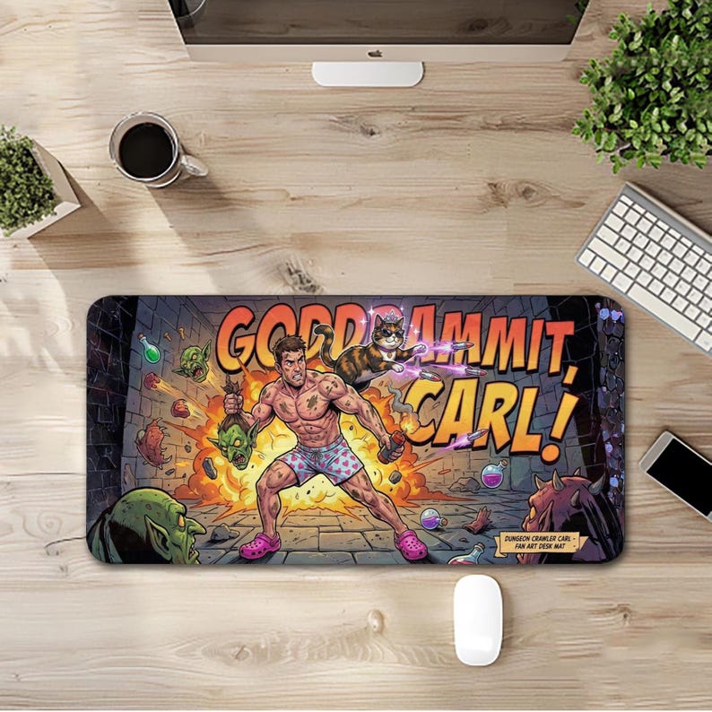 Dungeon Crawler Carl Desk Mat, Goddammit Carl Gaming Mouse Pad,princess ...