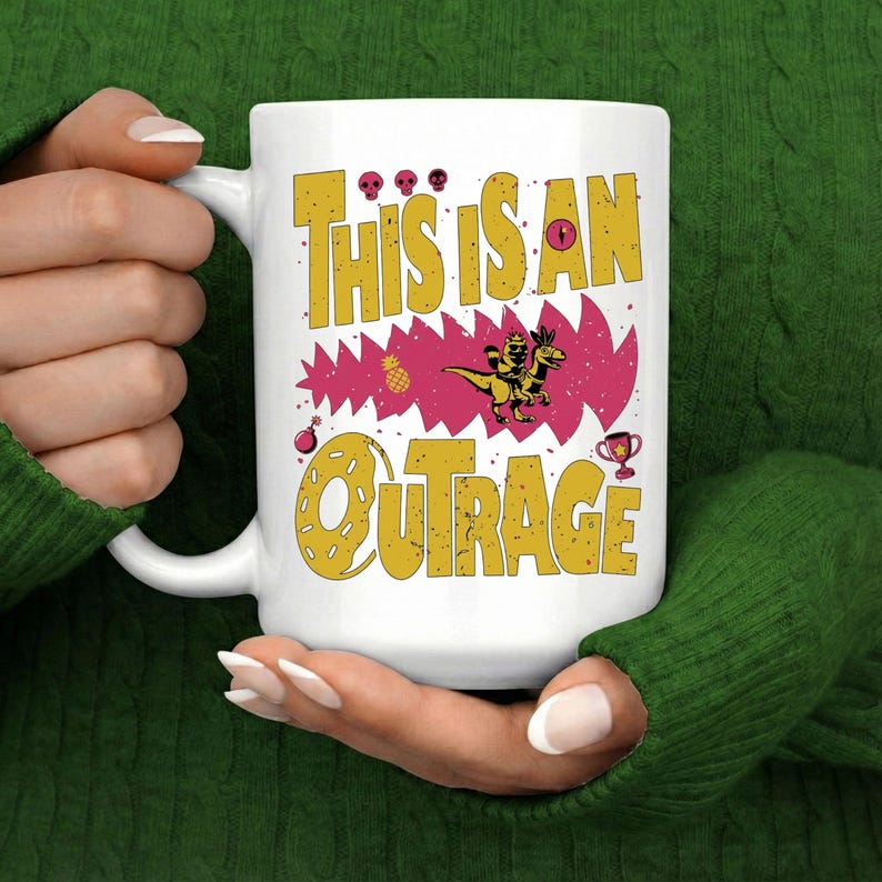 This is an Outrage Coffee Mug, Dungeon Crawler Gift for Sci Fi Reader ...