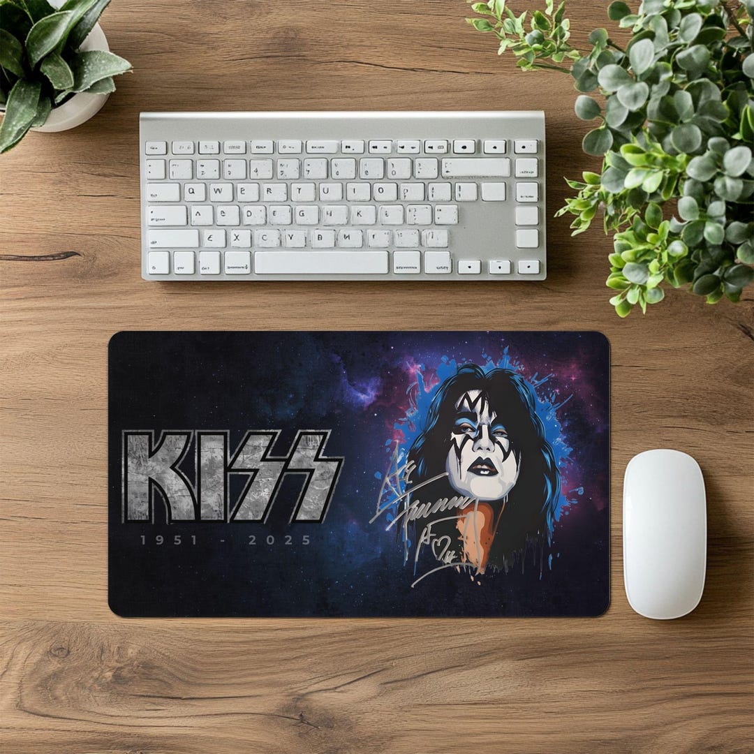 KISS Desk Mat, Ace Frehley Mouse Pad, Rock Band Gaming Mat 1951-2025 ...