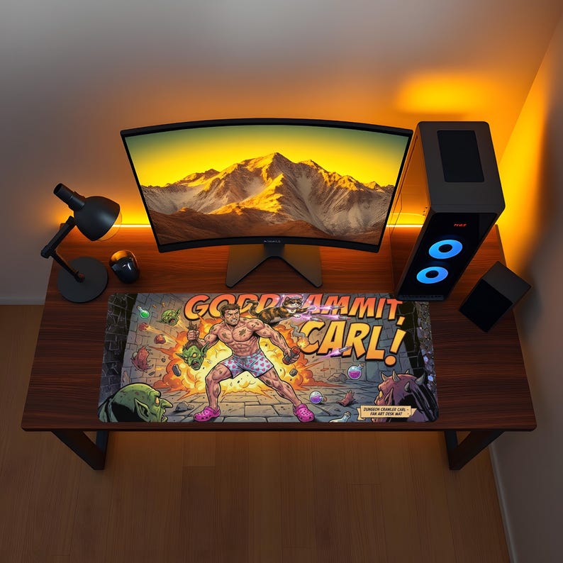 Dungeon Crawler Carl Desk Mat, Goddammit Carl Gaming Mouse Pad,princess ...