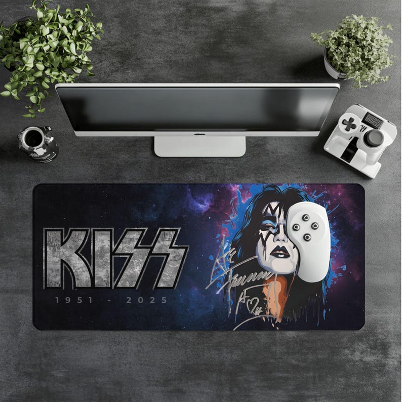 KISS Desk Mat, Ace Frehley Mouse Pad, Rock Band Gaming Mat 1951-2025 ...