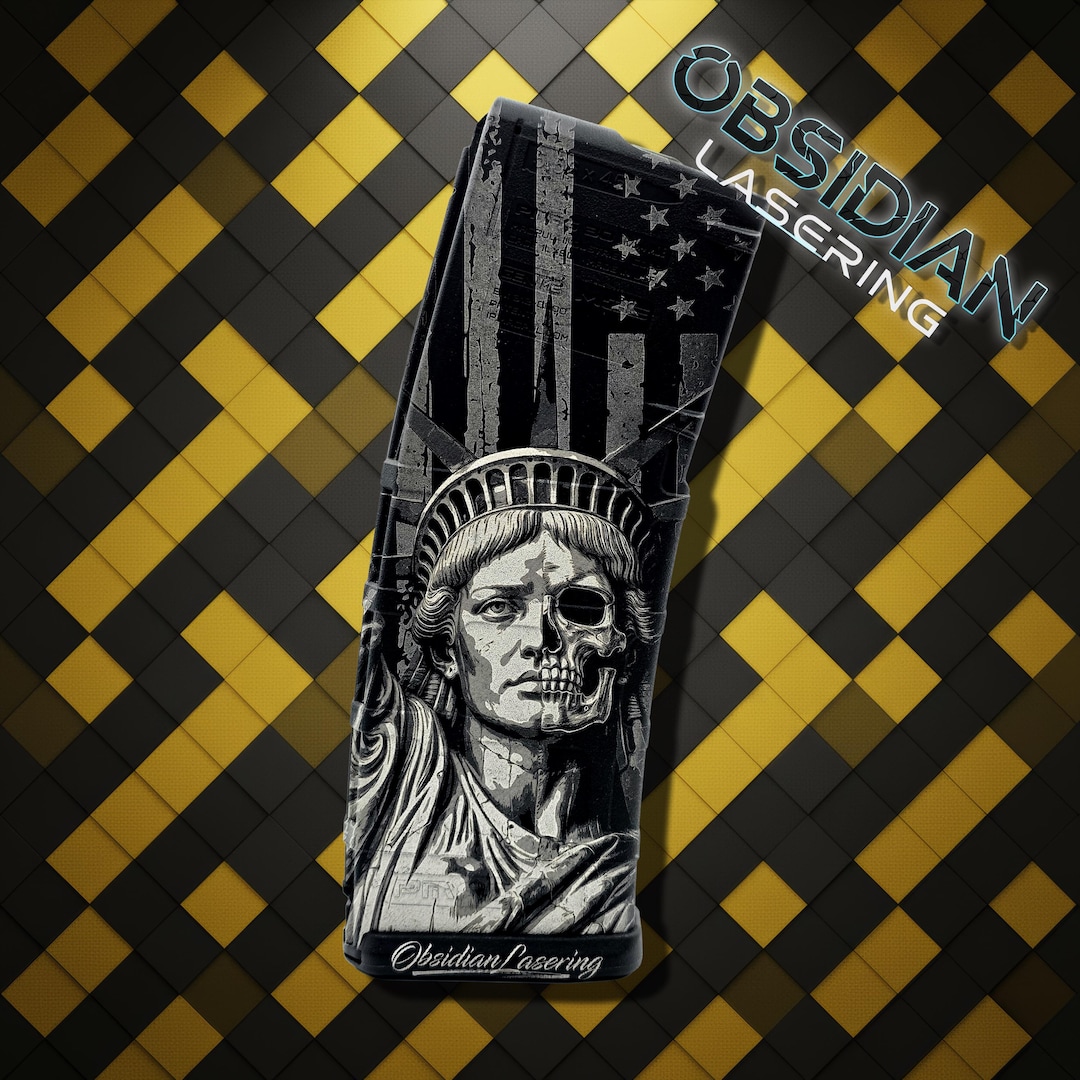 P Mag Laser Engraving Digital Download File - Lady Liberty Skull ...