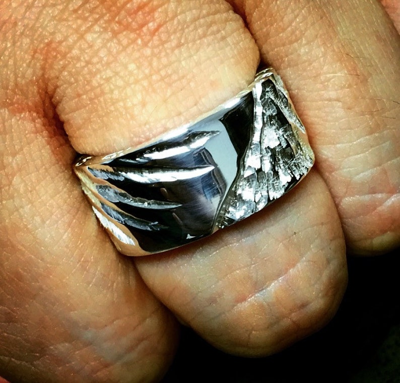 Mens Hand Made 925 Sterling Silver Chunky Fallen Angel Ring - Etsy UK