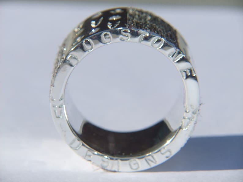 Chunky Handmade 925 Sterling Silver Ring With a Shimmery Etch - Etsy