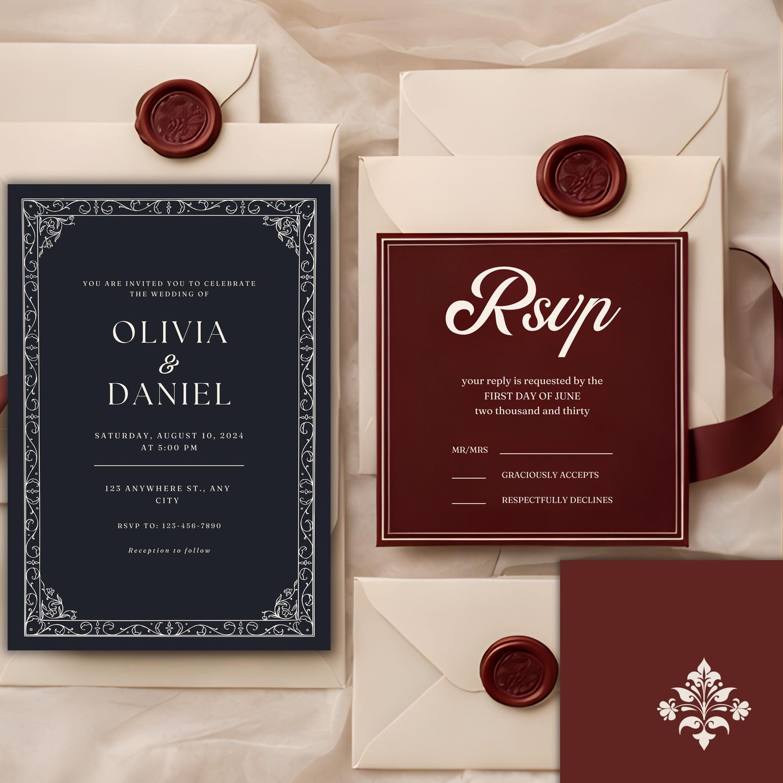 Luxury Old Money Wedding Invitation Suite, Elegant Minimal Canva ...