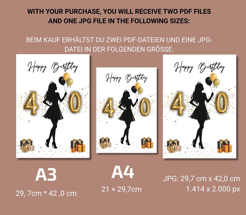 Cash Gift for 40th Birthday – DIY Template for Best Friend, Perfect ...