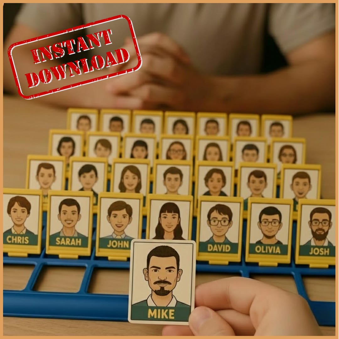Editable Guess Who Template | Customizable Printable Party Game - Etsy ...