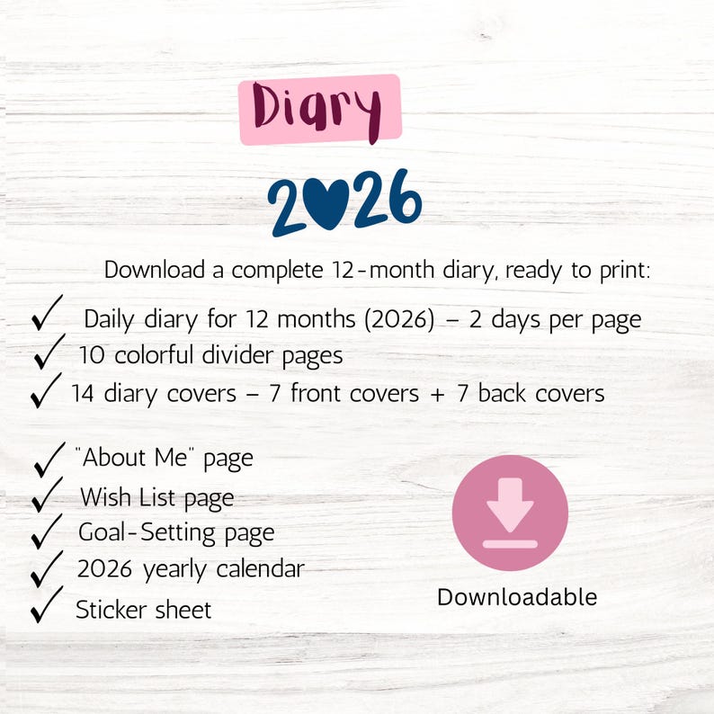 Agenda 2026 | 2026 Diary Planner PDF | Printable Daily Planner ...