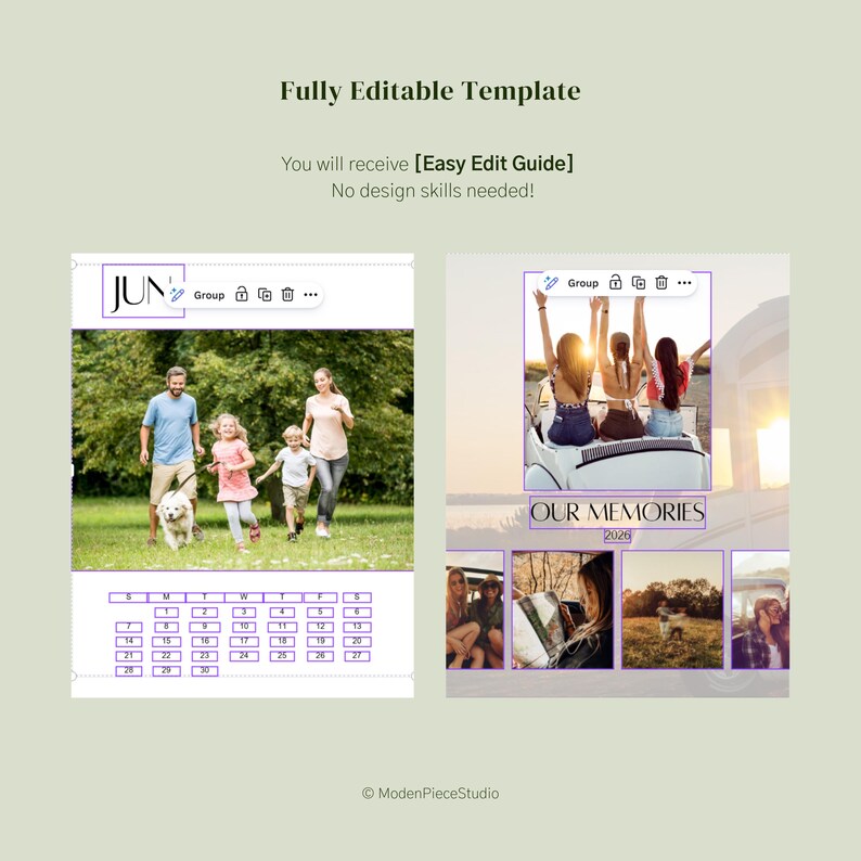 2026 Custom Family Photo Calendar Template | Minimal Monthly Calendar ...