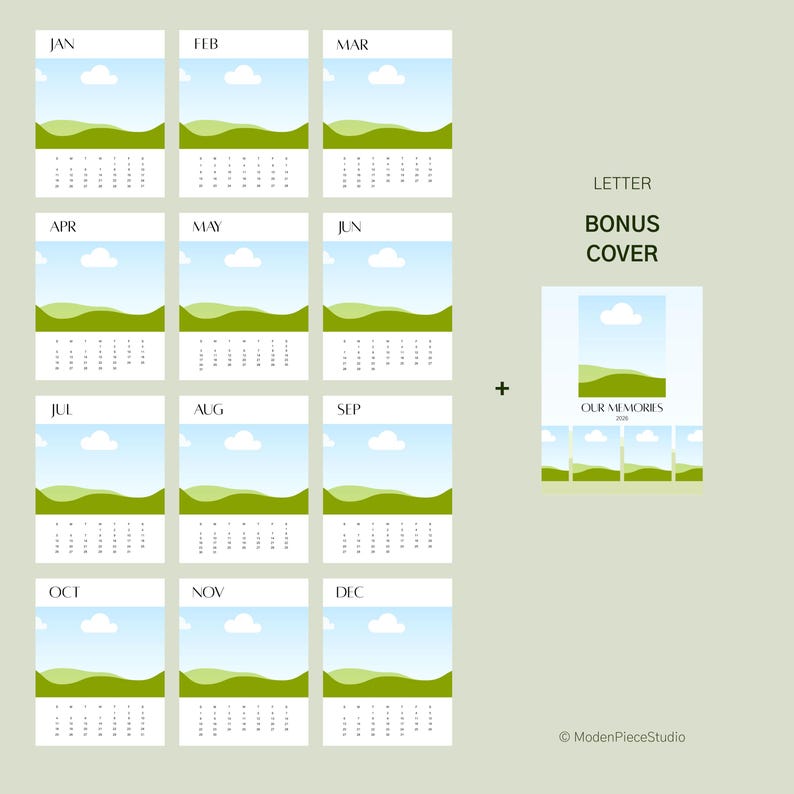 2026 Custom Family Photo Calendar Template | Minimal Monthly Calendar ...
