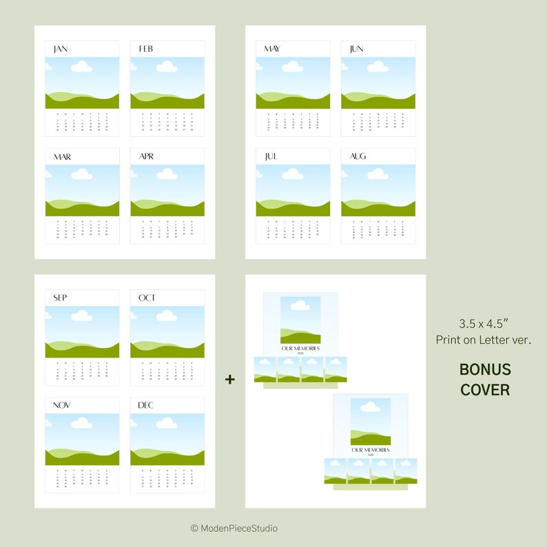 2026 Custom Family Photo Calendar Template | Minimal Monthly Calendar ...