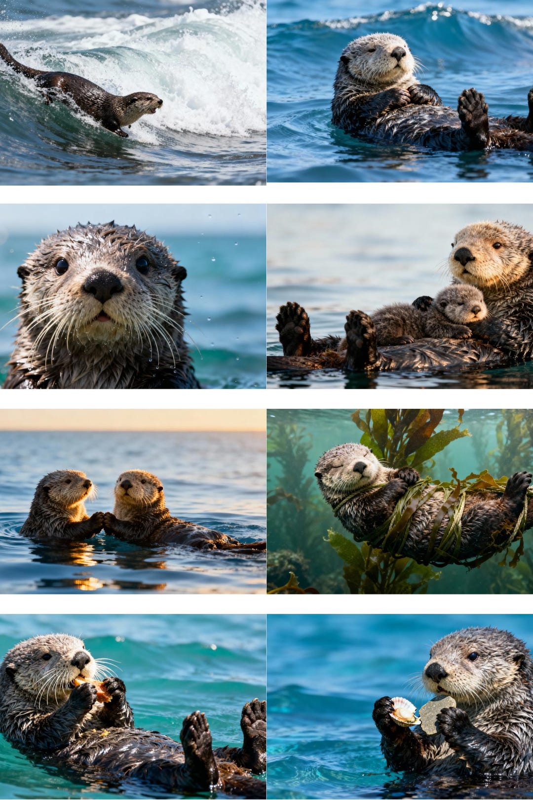 8 Sea Otter Collection Pack | Ocean Wall Art Bundle | HD Digital ...