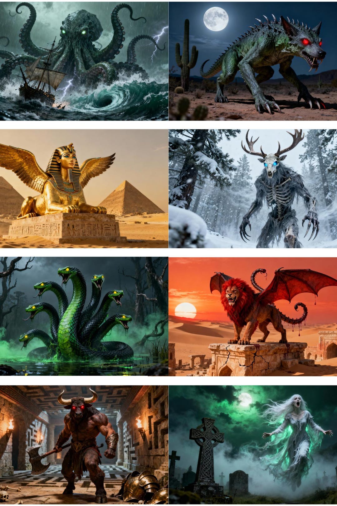 8 Alternative Creatures Collection Pack | Fantasy Wall Art Bundle | HD ...