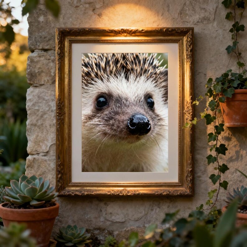Hérisson Portrait Art Mural | Poster Close-up Spiky Cute Face ...