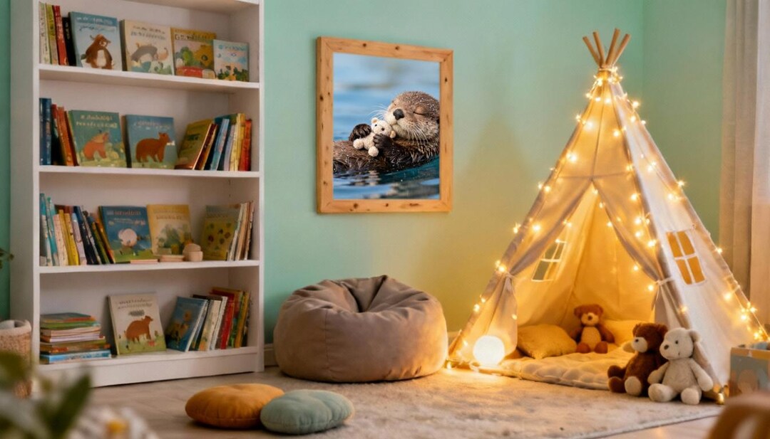 Baby Otter Cuddly Toy Wall Art | Ultra-cute Aquatic Poster | HD Digital ...