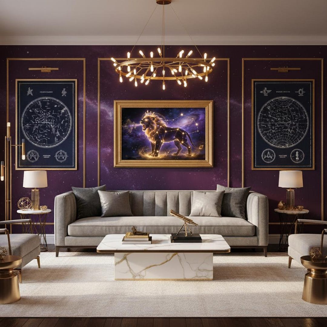 Lion Constellation Art | Lion Astral Stars Poster | HD Digital Print ...