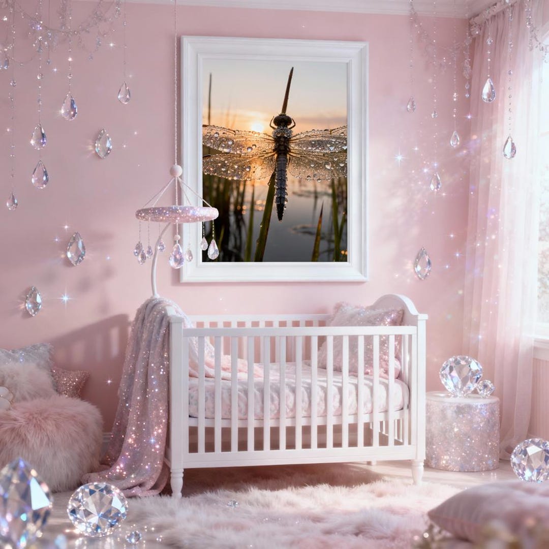 Dragonfly Dew Drops Art | Dew Drops Morning Poster | HD Digital Print ...