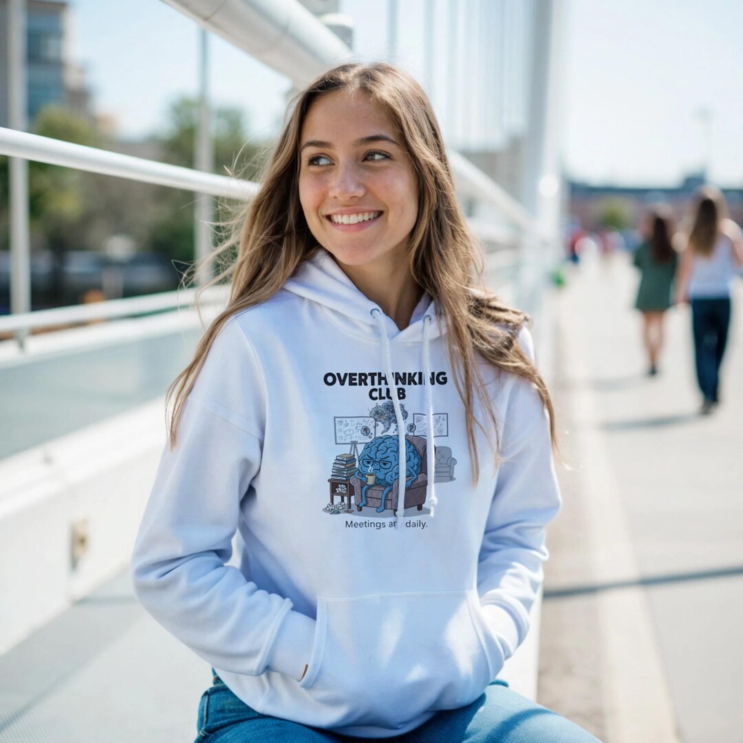 Overthinking Club Hoodie - Funny Brain Design - Cozy & Comfy Unisex ...
