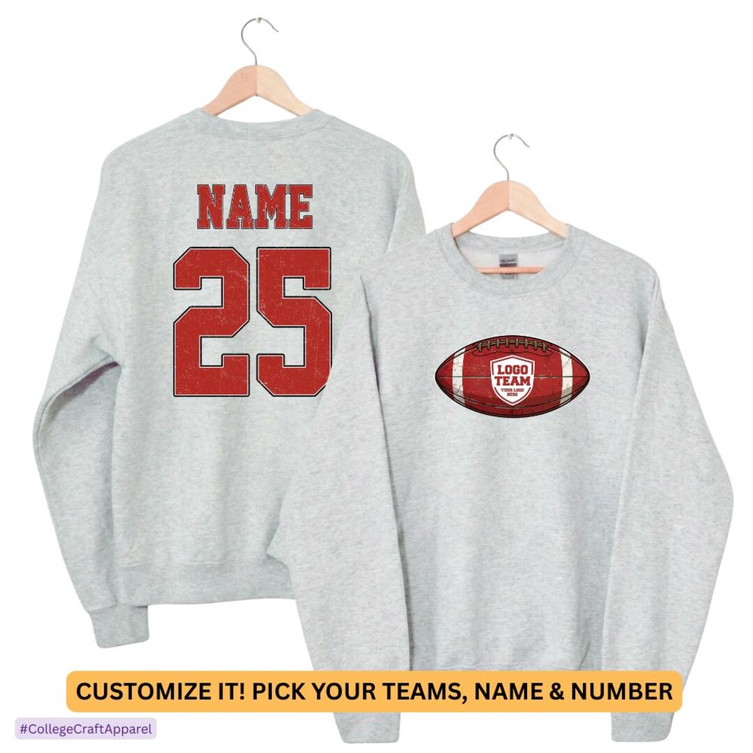Custom Football Hoodie With Your Team Logo, Personalized Football ...