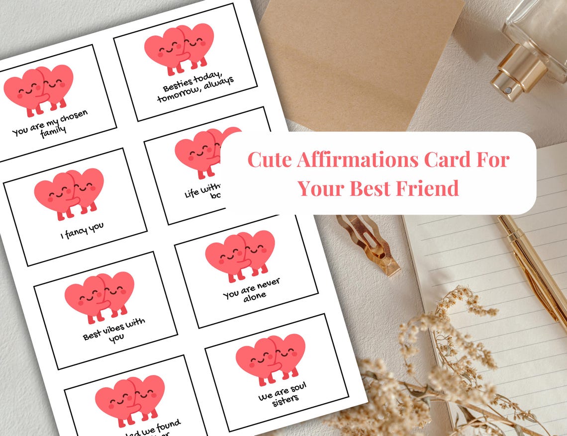 16 Best Friend Love Notes Printable Bundle: Cute Friendship Cards for ...