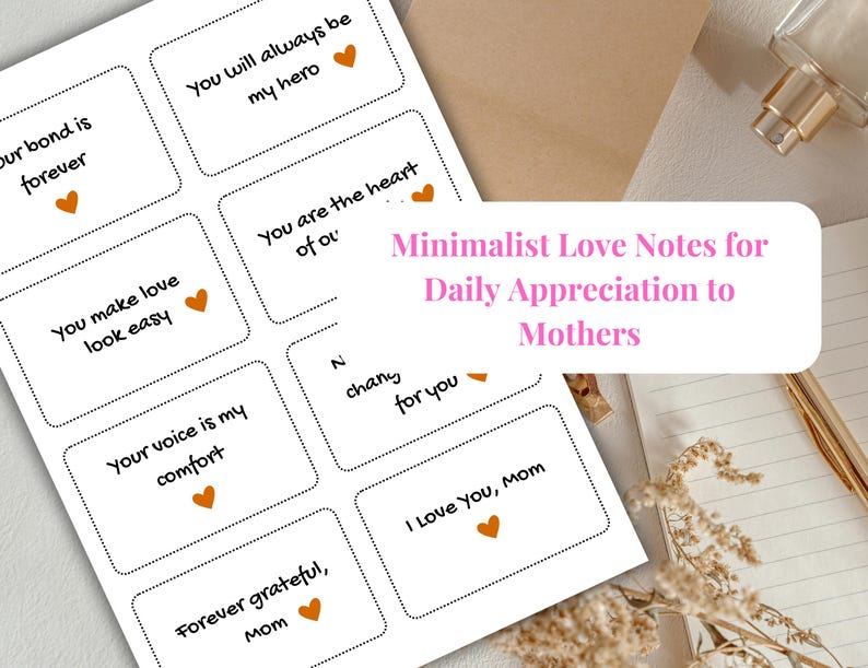 24 Moms Love Notes Printable: Love Messages Cards for Mom, Valentine ...
