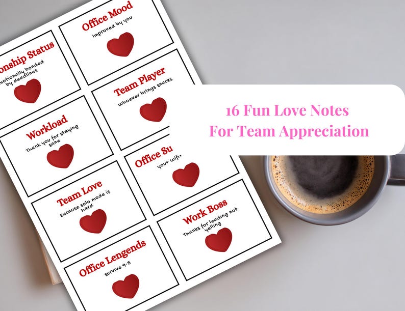 Funny Coworker Love Cards Printable: Office Team Appreciation Notes ...