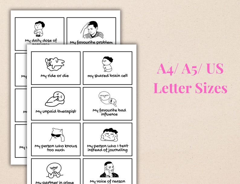 16 Friendship Meme Note Cards Printable: Best Friend Love Notes, Meme ...