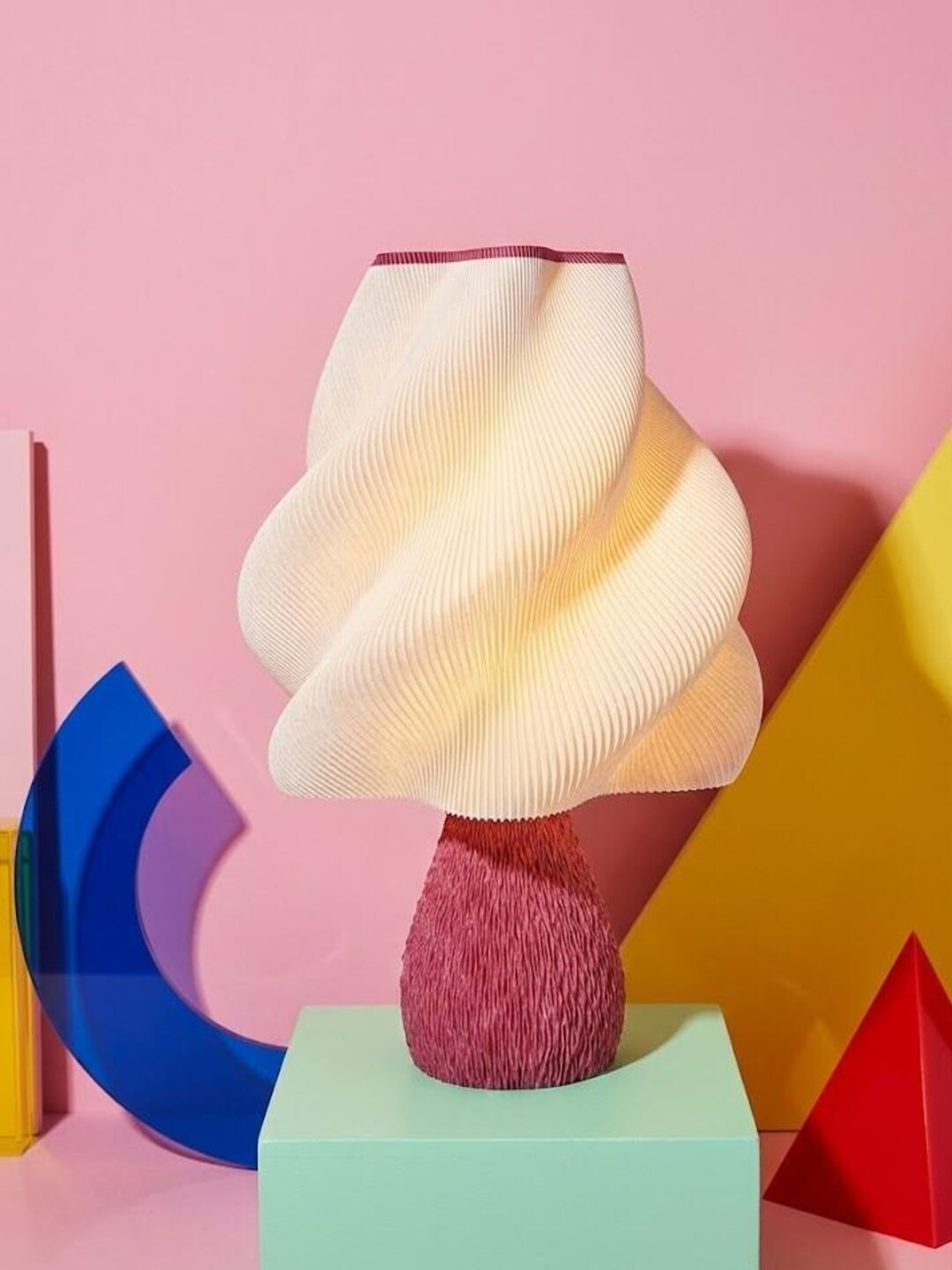 Tamar Lamp Pink - Ivory | Mushroom Table Lamp: Modern Ambient Lighting ...