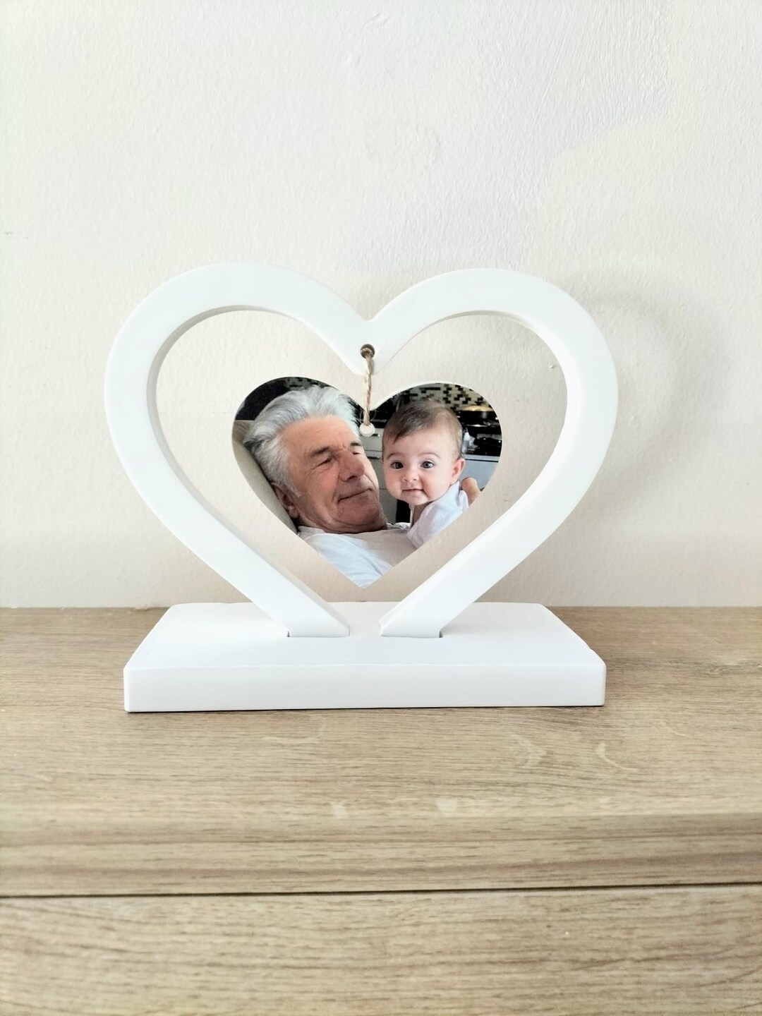 Personalized Double Heart Photo Frame, Modern Anniversary Gift - Etsy