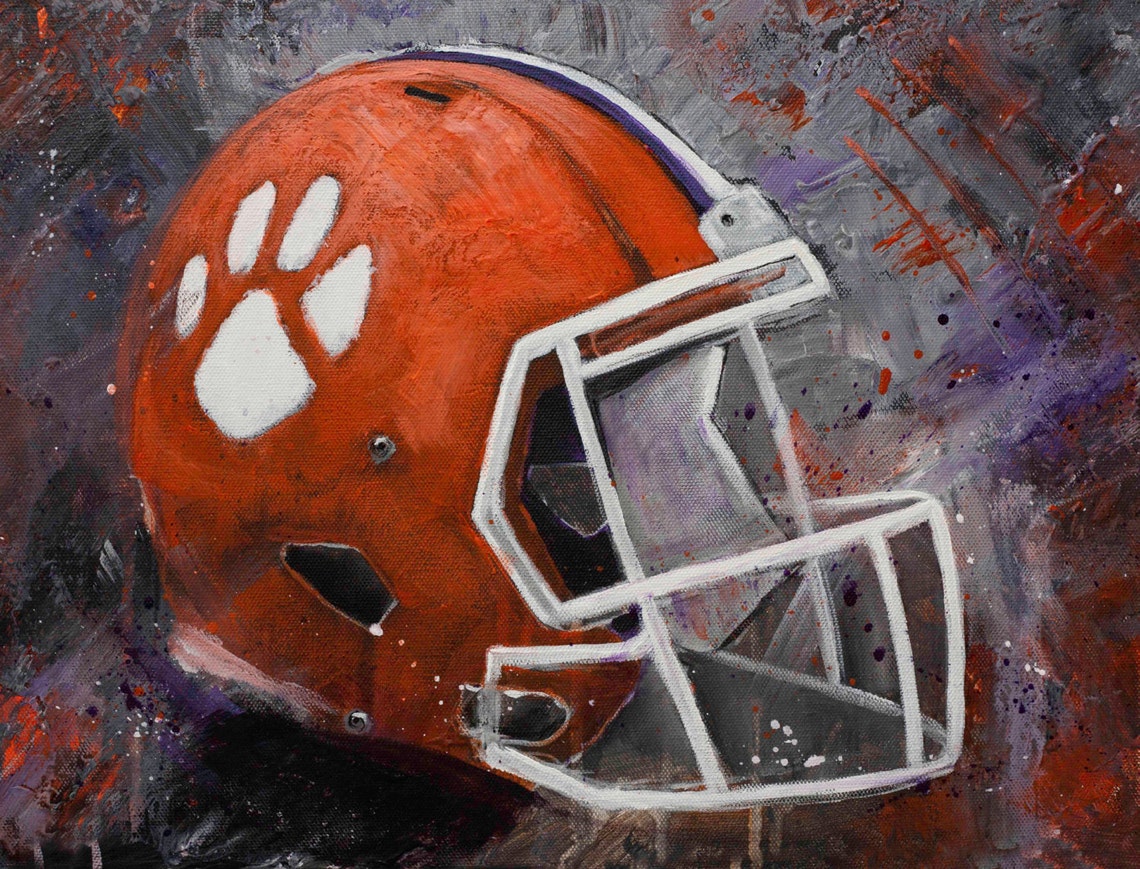 CLEMSON TIGERS ART Clemson Football Helmet Wall Art College Football ...