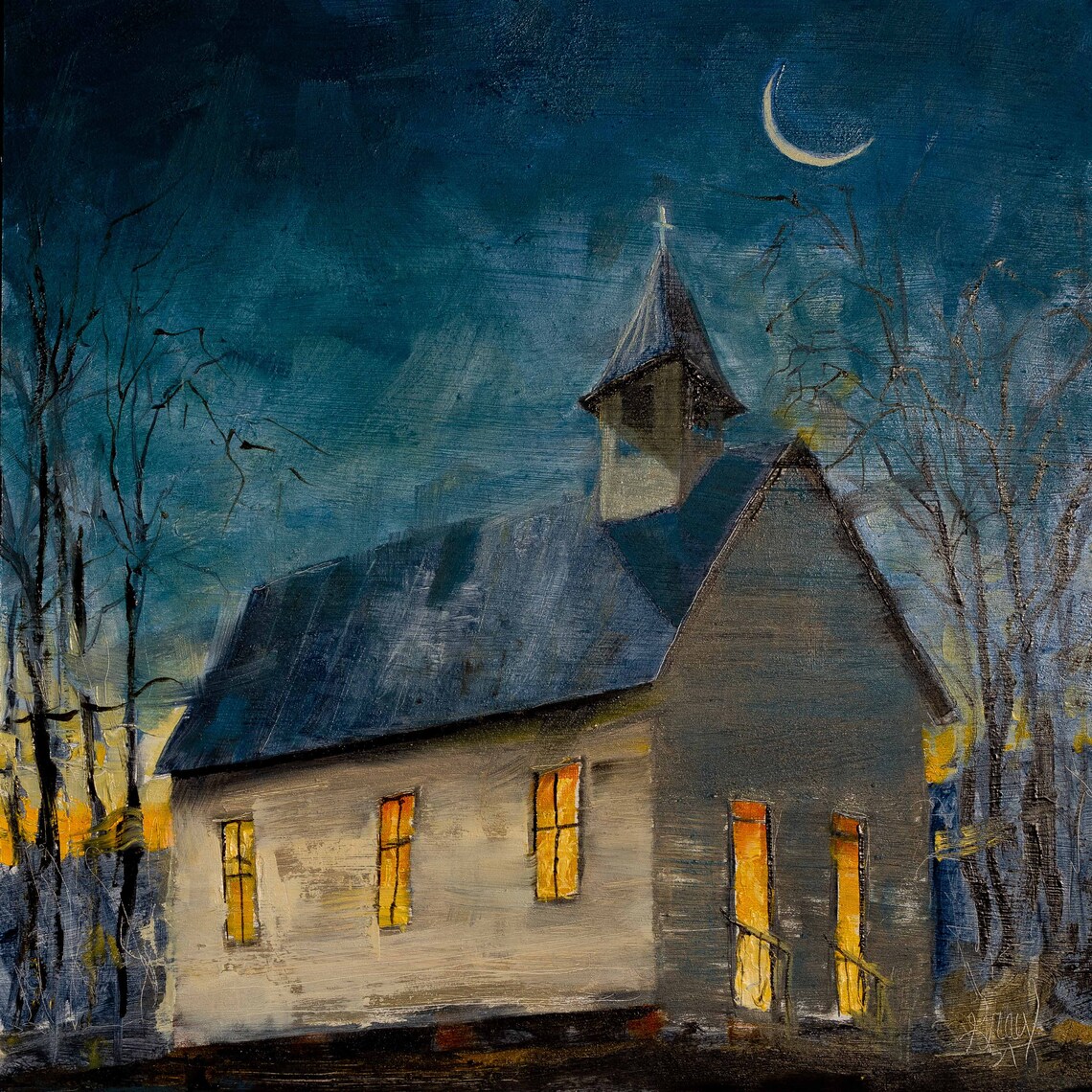 Cades Cove Chapel Art Print: Christian Church Giclee on Canvas - Etsy