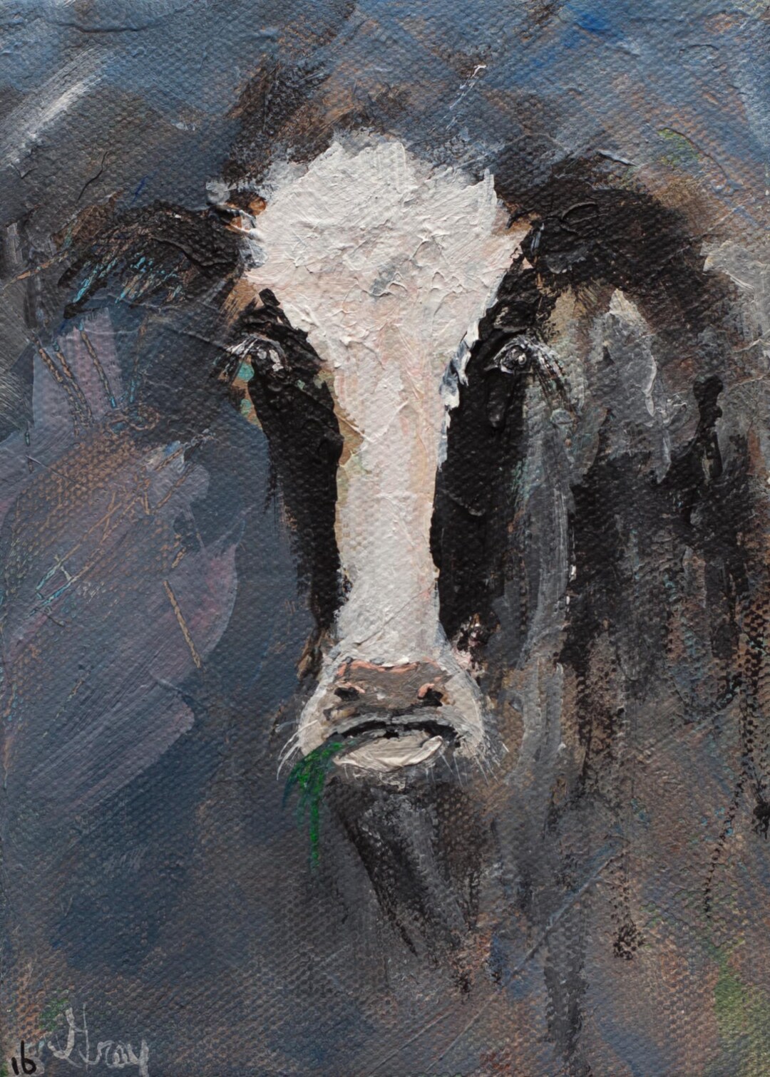 Farm Animal Cow Abstract Holstein Modern Expressionist Giclee Print on ...