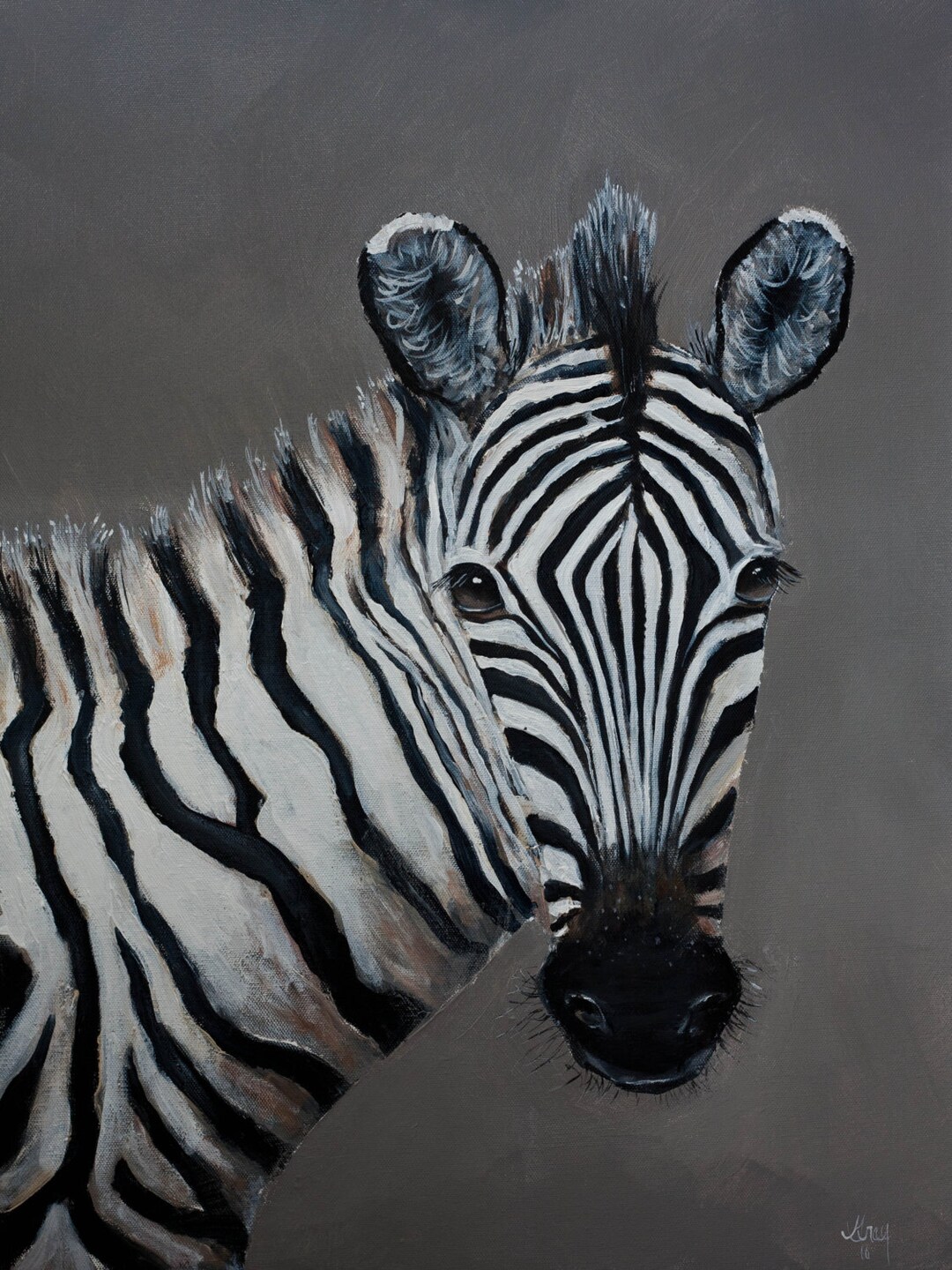 ZEBRA Safari ORIGINAL PAINTING * Realism African Safari Wild Animal Art ...