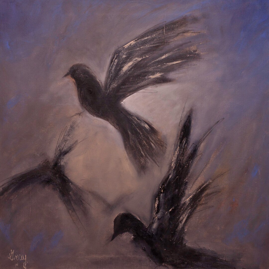 ABSTRACT BIRDS in Flight * Giclee Print on Canvas * Birds Taking Flight ...