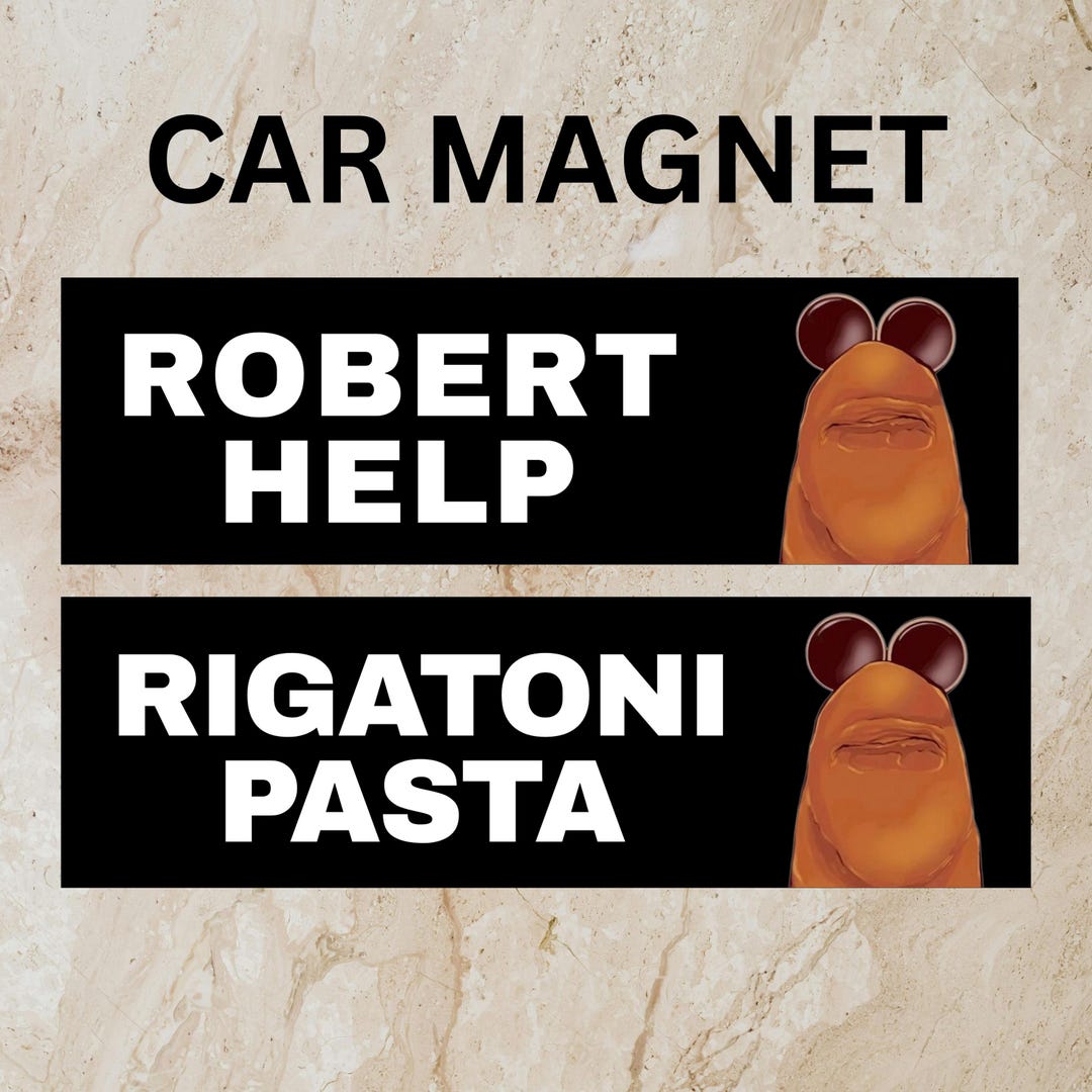 Marcus the Worm Car Magnet, Rigatoni Pasta Magnet, Funny Bumper Magnet ...