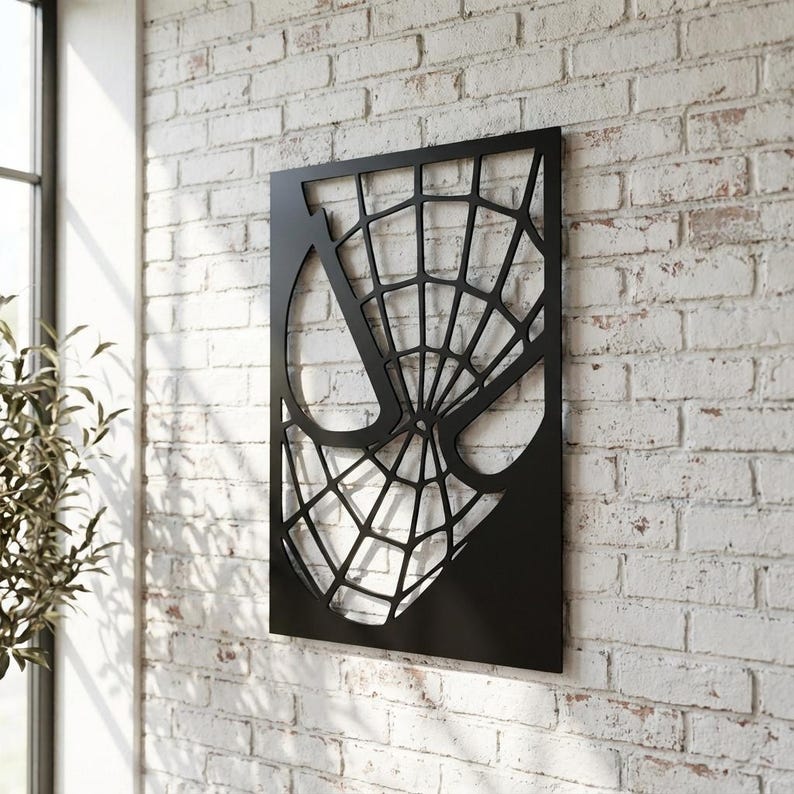 Handmade Spider-man LED Wall Decor | Comic Book Art Light-up Sign - Etsy