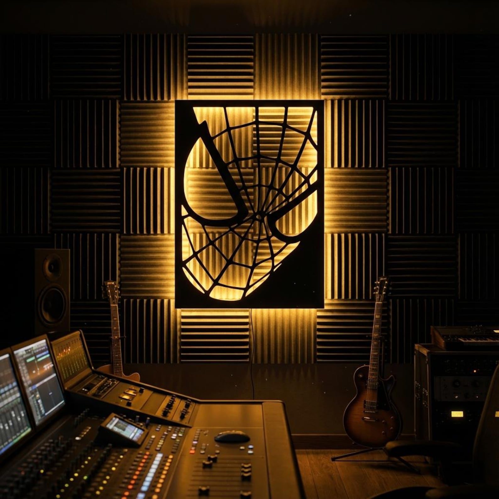 Handmade Spider-man LED Wall Decor | Comic Book Art Light-up Sign - Etsy