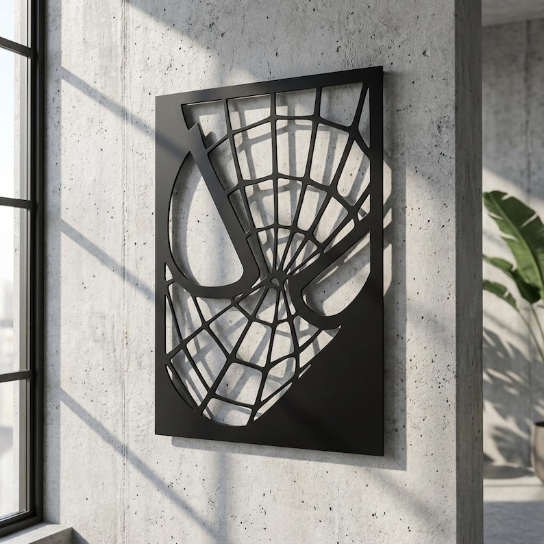 Handmade Spider-man LED Wall Decor | Comic Book Art Light-up Sign - Etsy