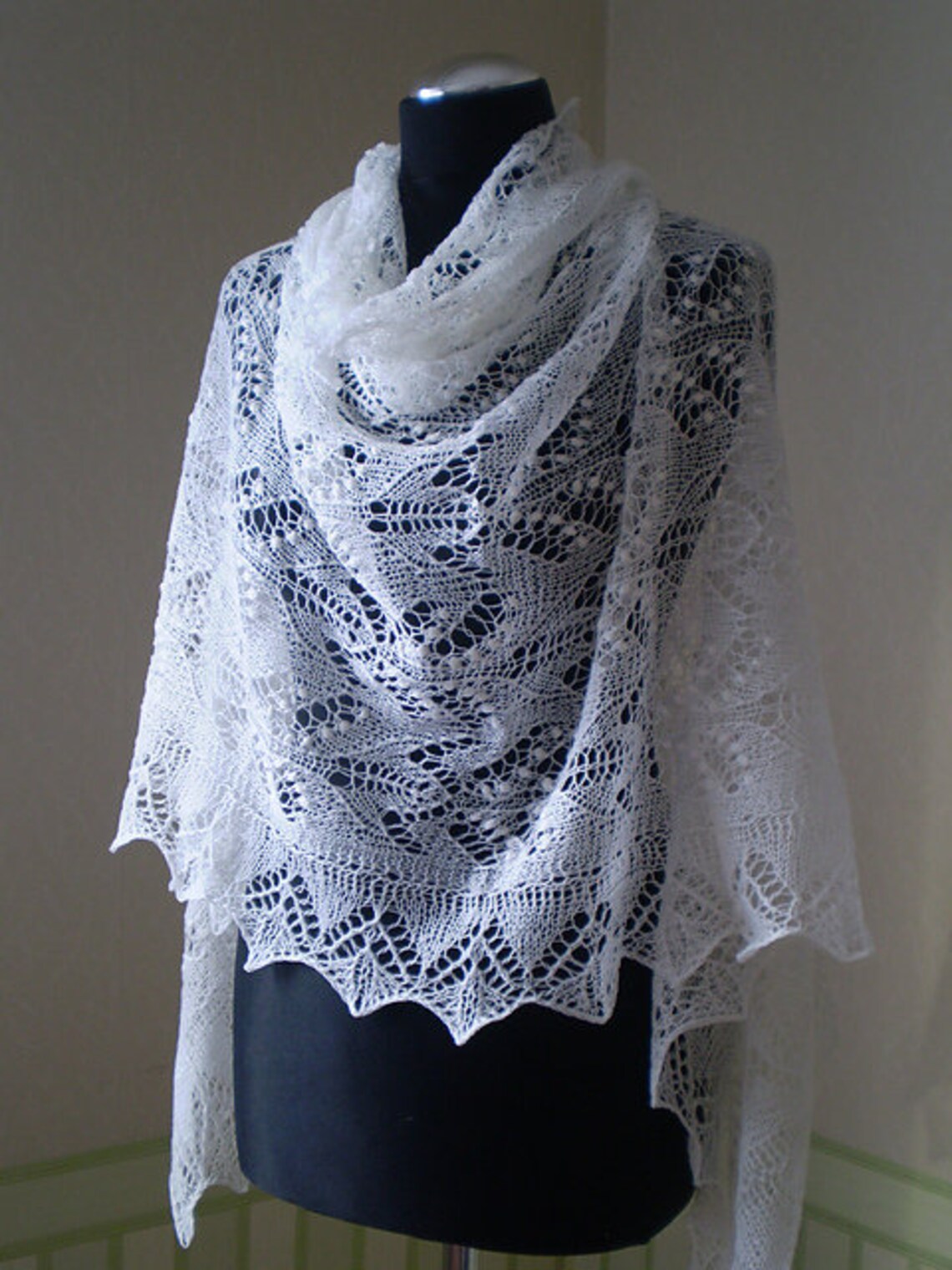 Кnit Shawl White Wedding Shawl Lace Wrap Shawl Knitted Shawl - Etsy