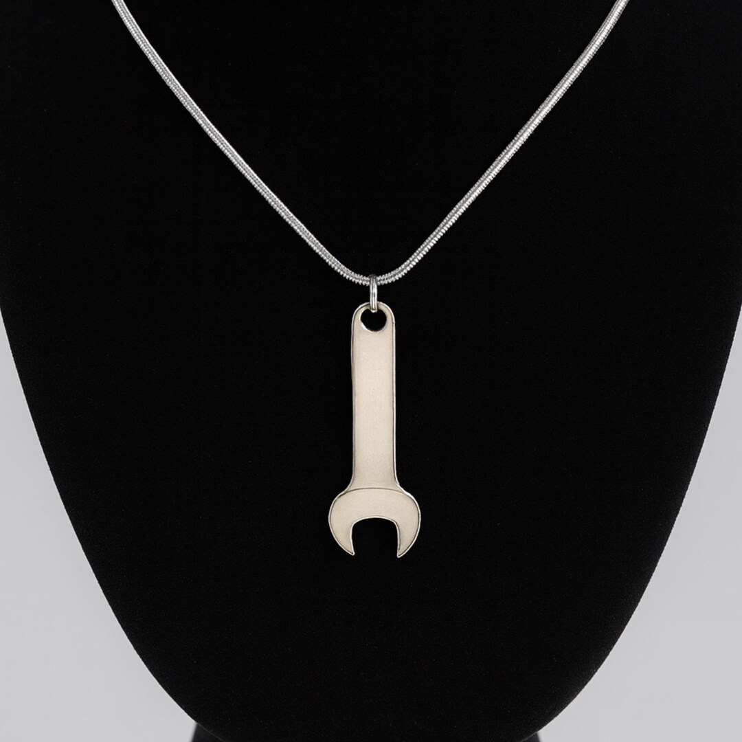 Mechanic Wrench Pendant Necklace | Silver Tool Jewelry for Men - Etsy