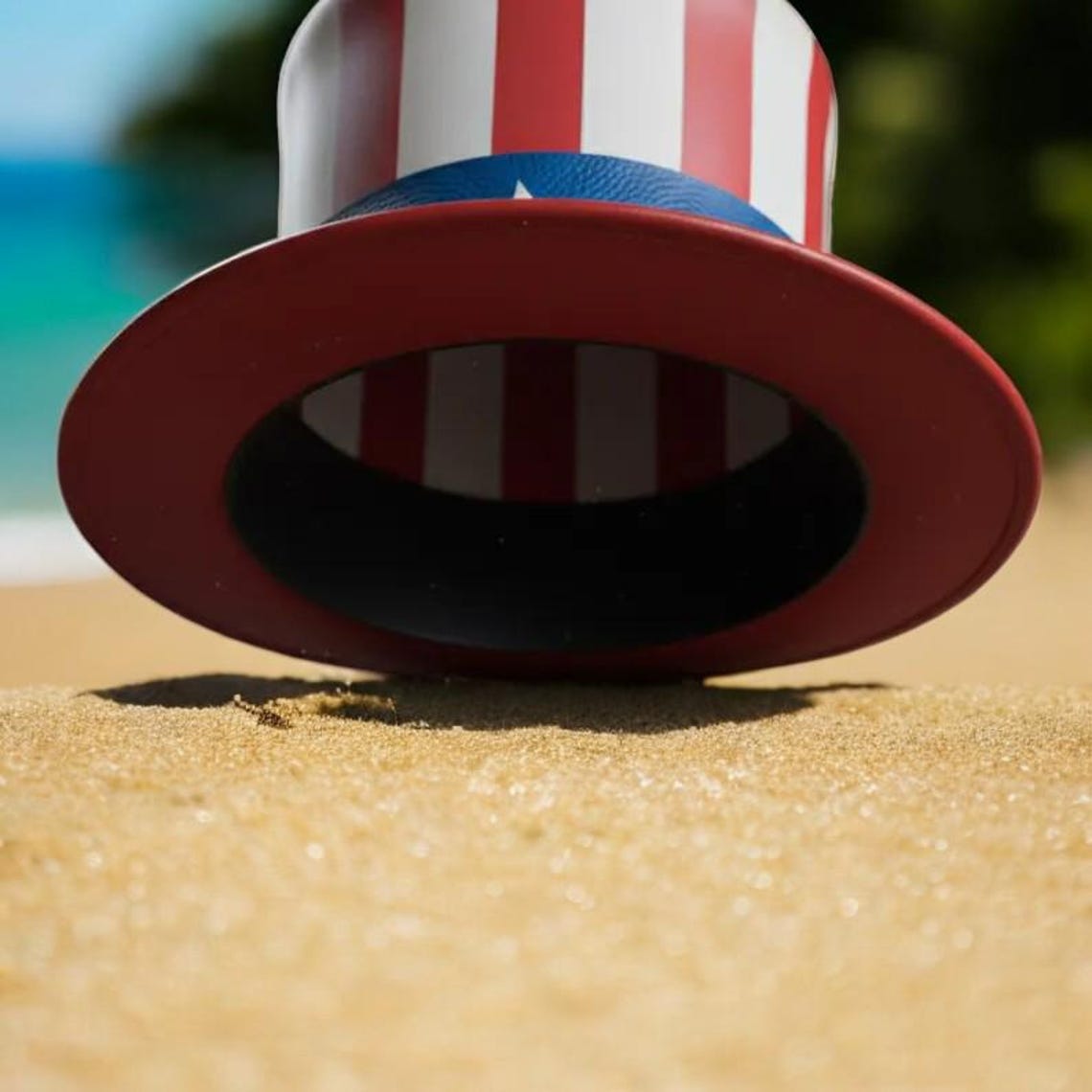 Handmade Leather American Flag Top Hat, Red White Blue Stars Patriotic ...