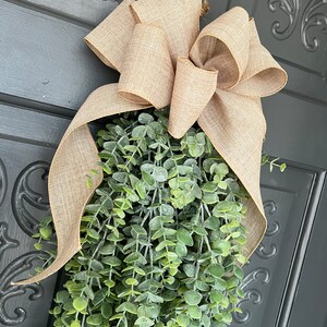 Eucalyptus Teardrop Swag , Farmhouse Arrangement, Door Decor ...