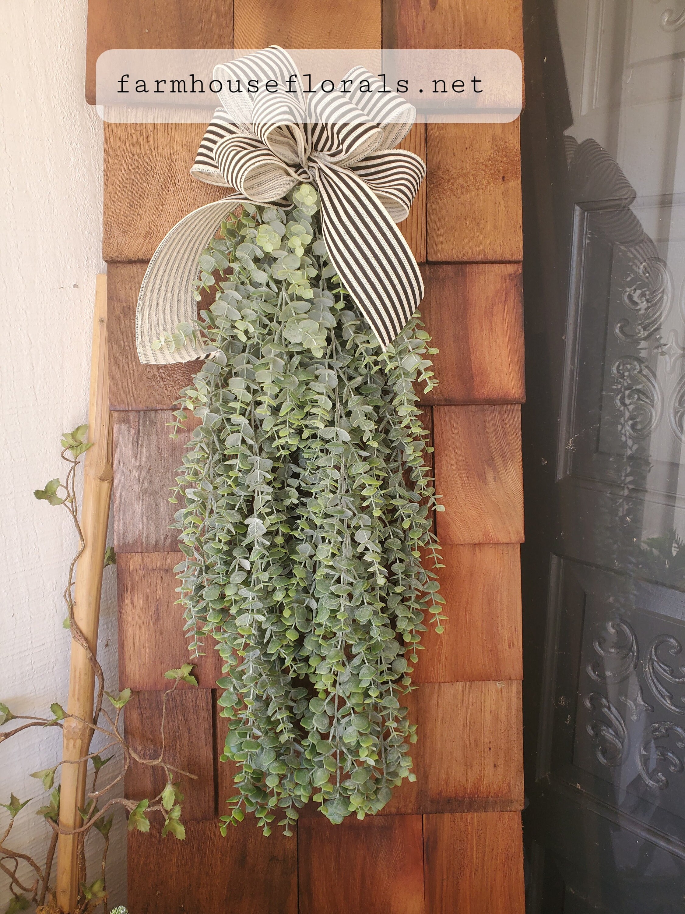 Eucalyptus Teardrop Swag Farmhouse Arrangement Door Decor | Etsy