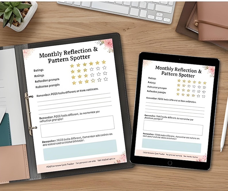 PCOS Hormone Cycle Tracker Printable | Monthly Symptom Log | Cycle ...