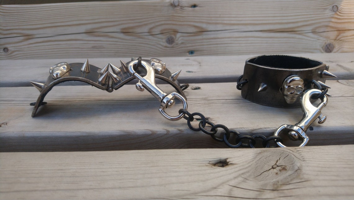 Steel Manacles Decorated With Skulls and Spikes. - Etsy UK