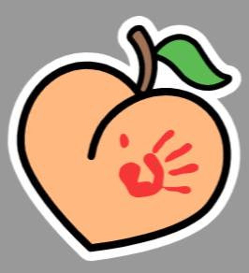 Peach With Handprint Vinyl Sticker Decal for Laptops, Water Bottles ...