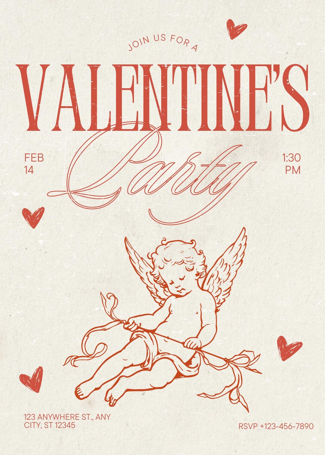 Valentines Party Invitation Printable Template, Girls Night Valentine's ...