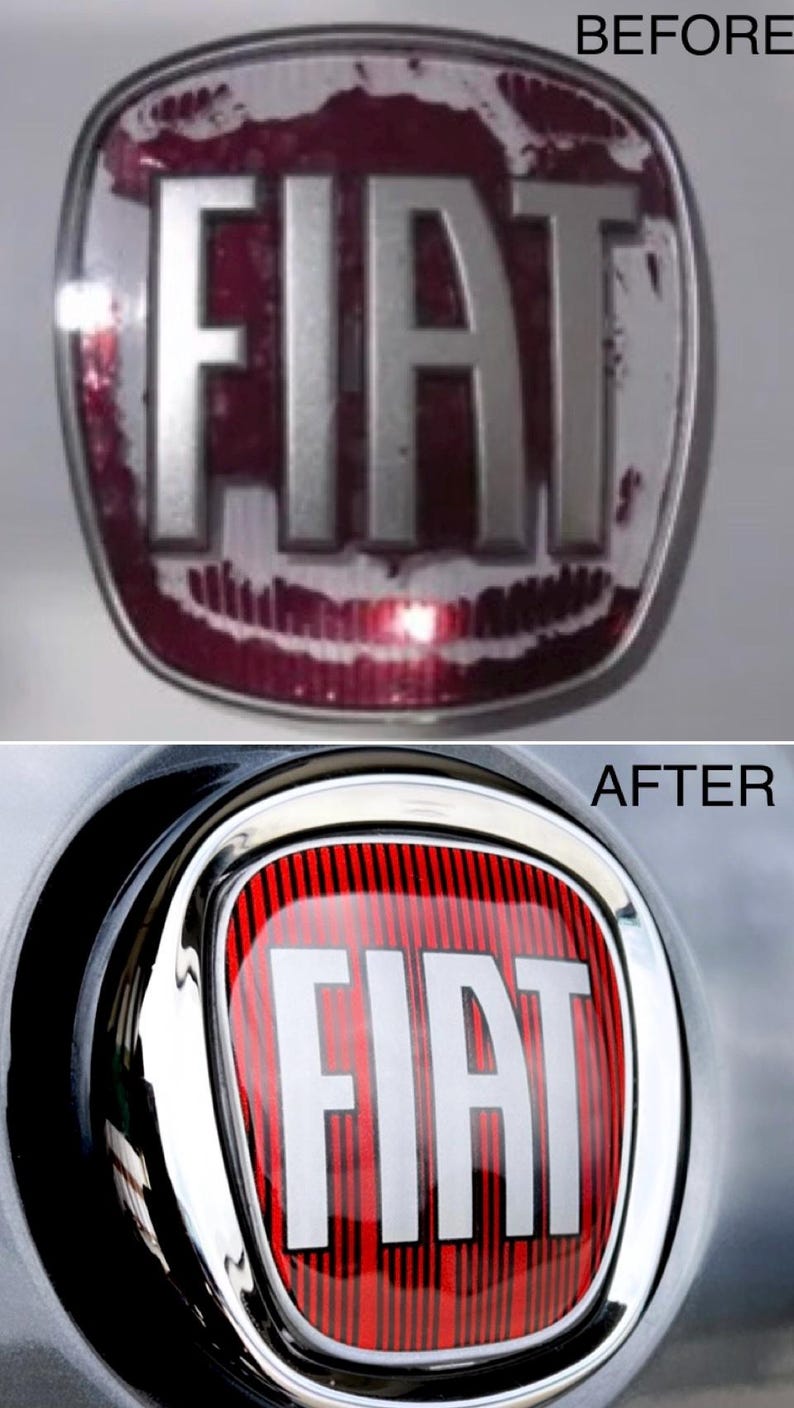 FIAT 500 X NON ORIGINAL Logo Stickers Front - Rear - Front+rear Emblem ...
